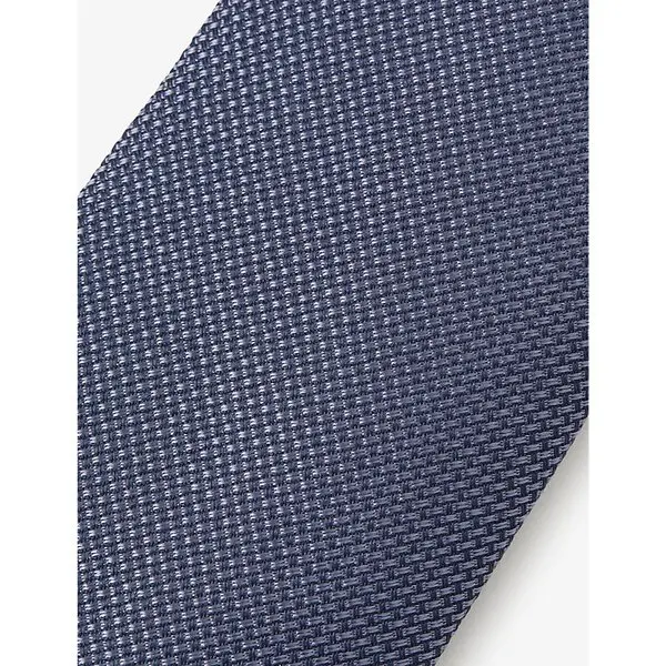 REISS Ceremony Textured Silk-blend Tie - Airforce Blue
