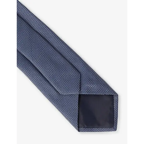 REISS Ceremony Textured Silk-blend Tie - Airforce Blue