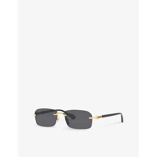 Gucci Gg1221s Rectangular-frame Metal Sunglasses