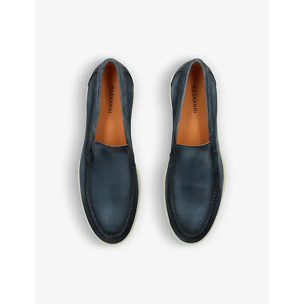 Magnanni Paraiso Slip-on Suede Loafers - Navy