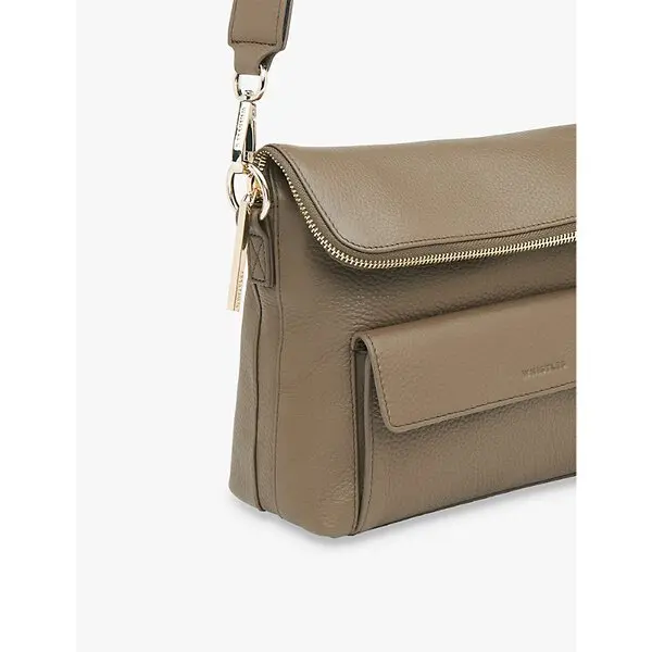 Whistles Vida Leather Crossbody Bag - Khaki/olive
