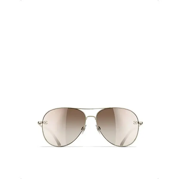 Chanel Aviator Sunglasses - Gold