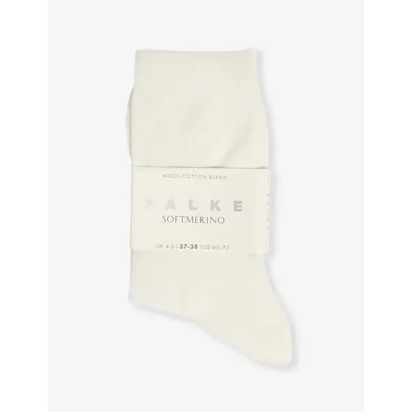 Falke Softmerino Ankle-rise Stretch-wool Blend Socks - 2040 Off-white