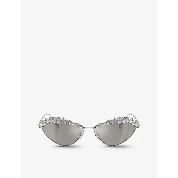 SWAROVSKI Sk7009 Gem-embellished Sunglasses - Silver