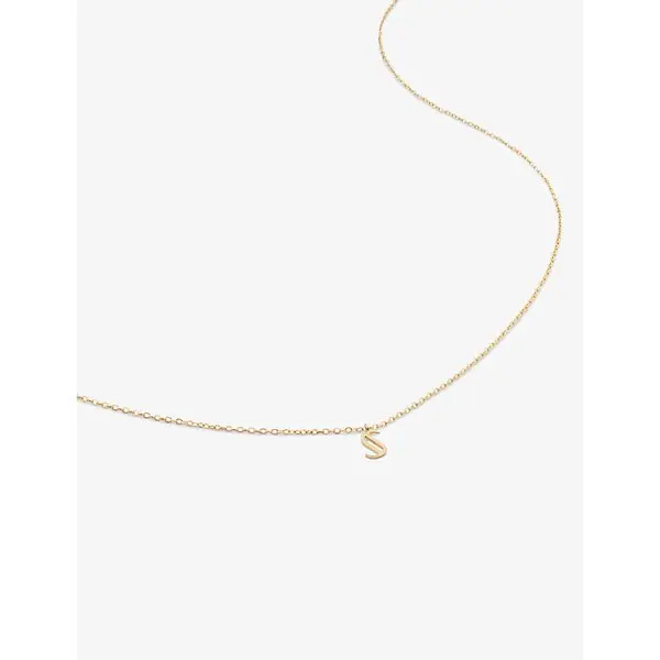 Monica Vinader Small Letter S 14ct Pendant Necklace - Yellow Gold