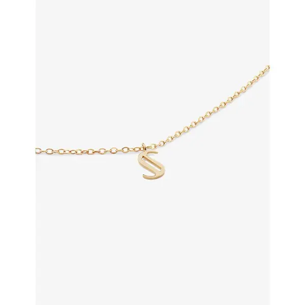 Monica Vinader Small Letter S 14ct Pendant Necklace - Yellow Gold