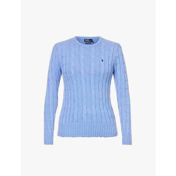 Polo Ralph Lauren Julianna Cable-knit Cotton Top - New Litchfield Blue