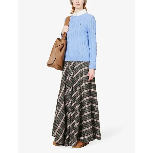 Polo Ralph Lauren Julianna Cable-knit Cotton Top - New Litchfield Blue