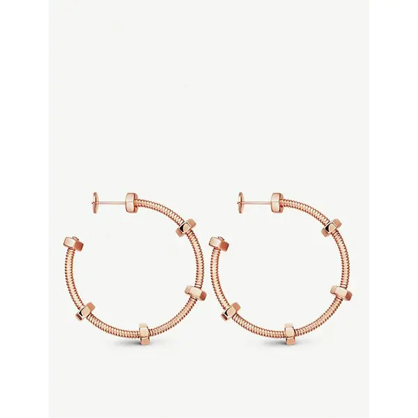Cartier Eacute;crou 18ct Rose Gold Hoop Earrings