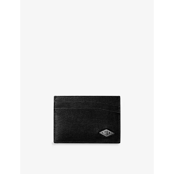 CARTIER Losange Double Leather And Palladium Card Holder - Black
