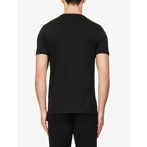 Falke Regular-fit V-neck Stretch-cotton T-shirt Xxl - Black