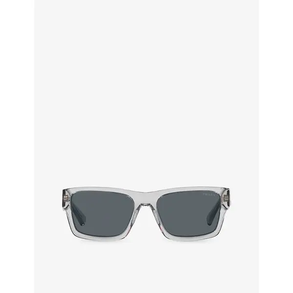 Prada Pr 25zs Rectangle-frame Sunglasses - Grey