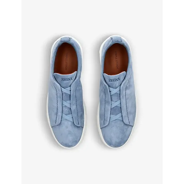 Zegna Triple Stitch Suede Low-top Trainers