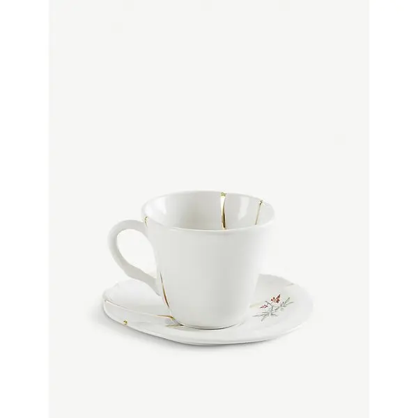 SELETTI Kintsugi N3 Coffee Cup With Saucer In Porcelain - One-color
