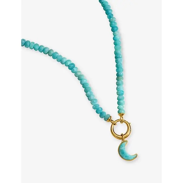 Monica Vinader Vermeil Sterling Silver And Amazonite Beaded Necklace