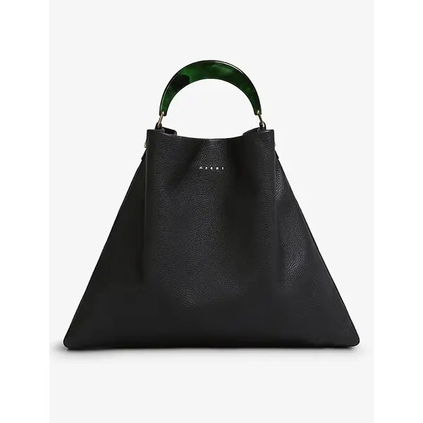 Marni Logo-embossed Leather Top-handle Bag