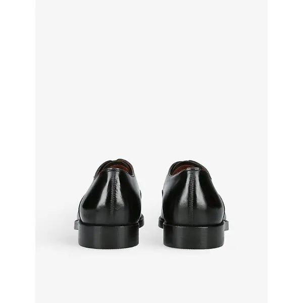 Zegna Torino Tonal-Stitching Leather Oxford Shoes - Black  display picture 3