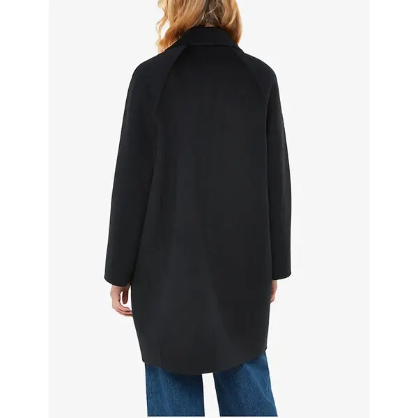 Whistles Julia Double-Faced Wool-Blend Coat In Black 38% Off