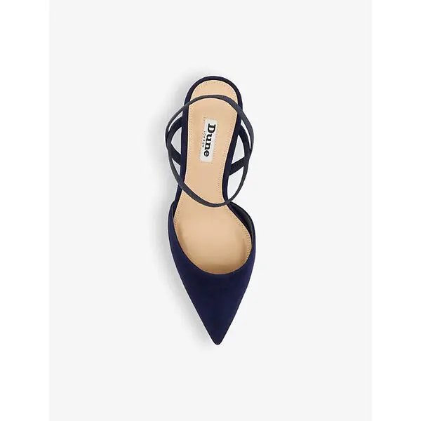 DUNE Suede Slingback Courts - Navy-suede