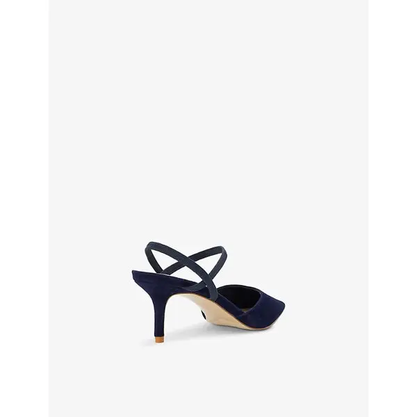 DUNE Suede Slingback Courts - Navy-suede