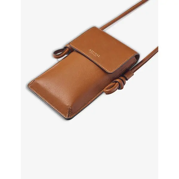 ASPINAL OF LONDON Ella Leather Cross-body Phone Case - Tan