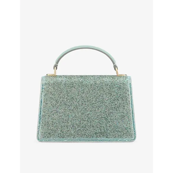 BVLGARI Serpenti Forever Mini Crystal-embellished Suede Top-handle Bag