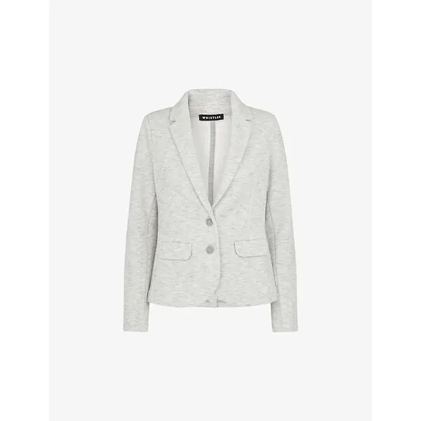 Whistles Slim-fit Single-breasted Cotton-jersey Jacket - Grey