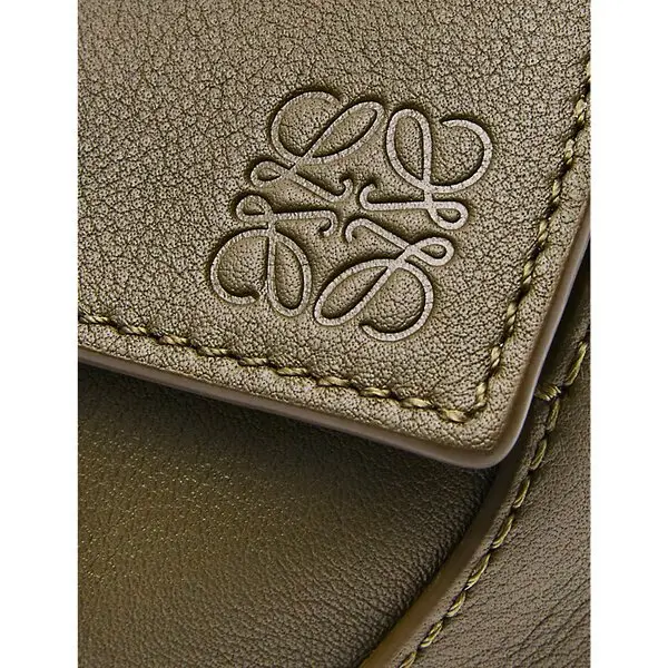 Loewe Puzzle Edge Mini Leather Shoulder Bag - Dark Khaki Green