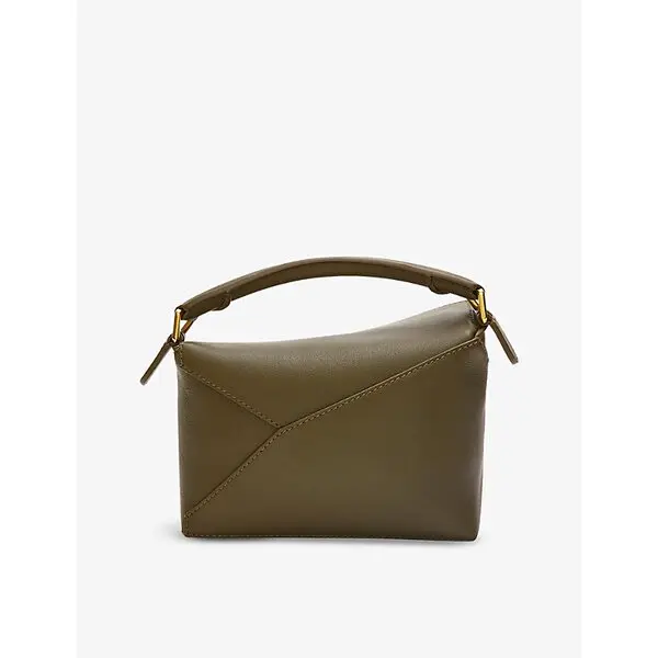 Loewe Puzzle Edge Mini Leather Shoulder Bag - Dark Khaki Green