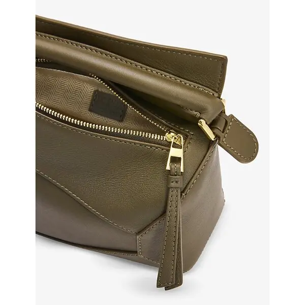 Loewe Puzzle Edge Mini Leather Shoulder Bag - Dark Khaki Green