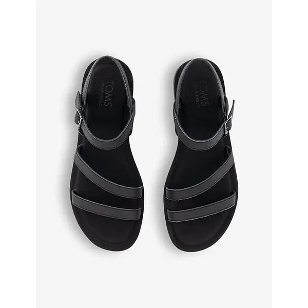 Toms Kira Ankle-strap Leather Sandals - Black