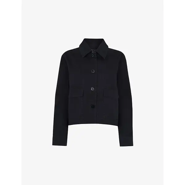 Whistles Marie Relaxed-fit Cotton Jacket - Black