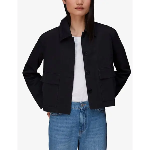 Whistles Marie Relaxed-fit Cotton Jacket - Black