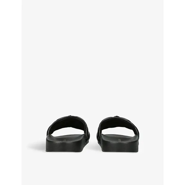 Kurt Geiger Meena Eagle-embellished Faux-leather Flat Sandals - Black