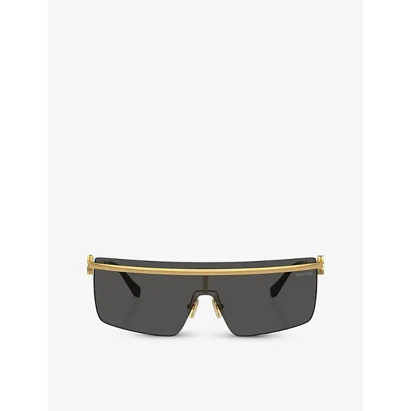 Miu Miu Mu 50zs Irregular Sunglasses - Gold