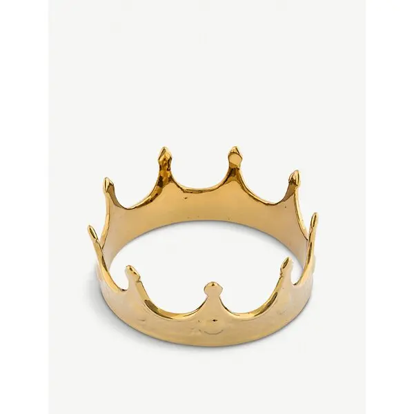 SELETTI Crown Gold-toned Procelain Ornament 18.5cm