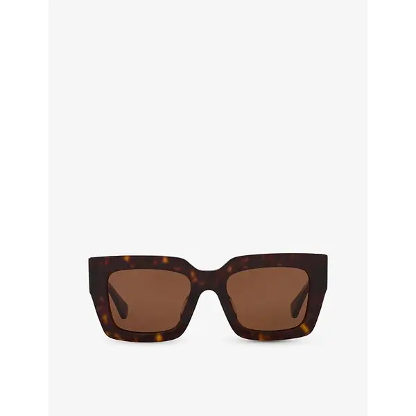 Bottega Veneta Rectangle-frame Acetate Sunglasses - Brown