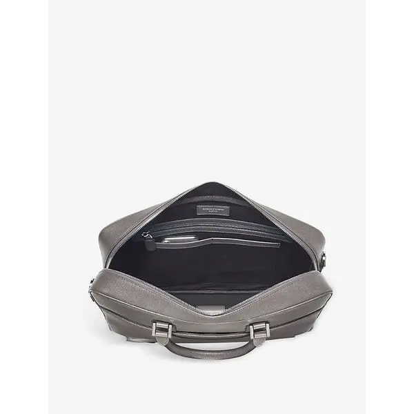 Sacoche Ordinateur Aspinal Of London Mount Street – Cuir Gris – Mallette Neuve