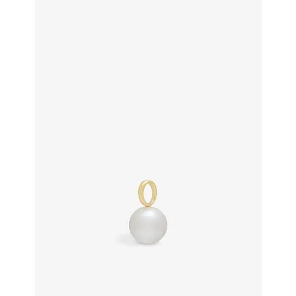 Monica Vinader Nura Round Pearl Pendant - Yellow Gold