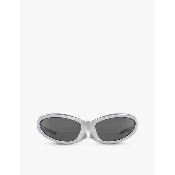 Balenciaga Rectangle-frame Sunglasses - Silver/black