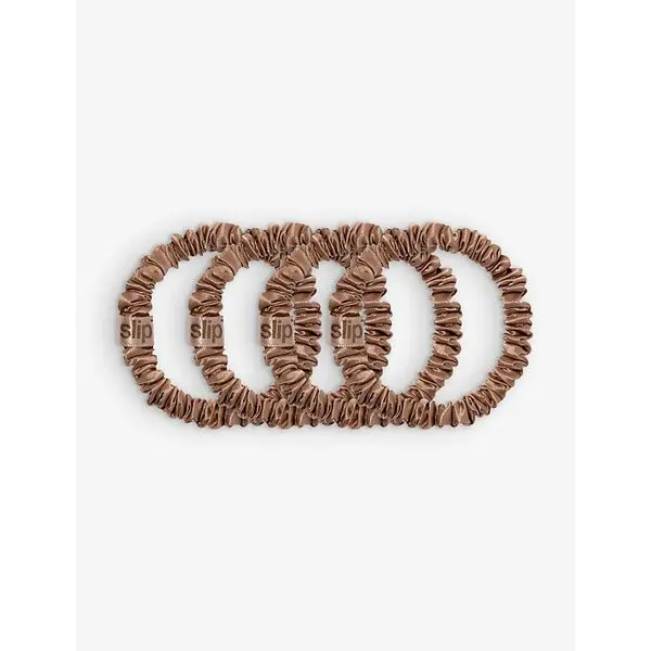 Slip Skinny Silk Scrunchies Pack Of 4 - Light Brown