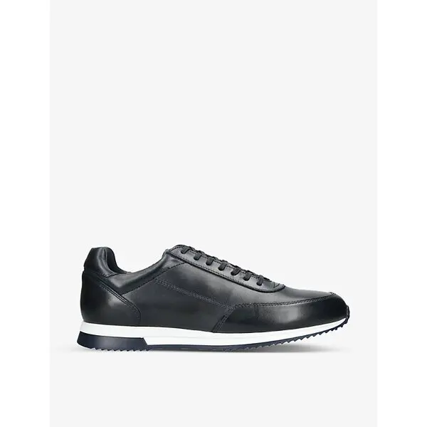 LOAKE Bannister Tonal-stitching Leather Low-top Trainers - Navy
