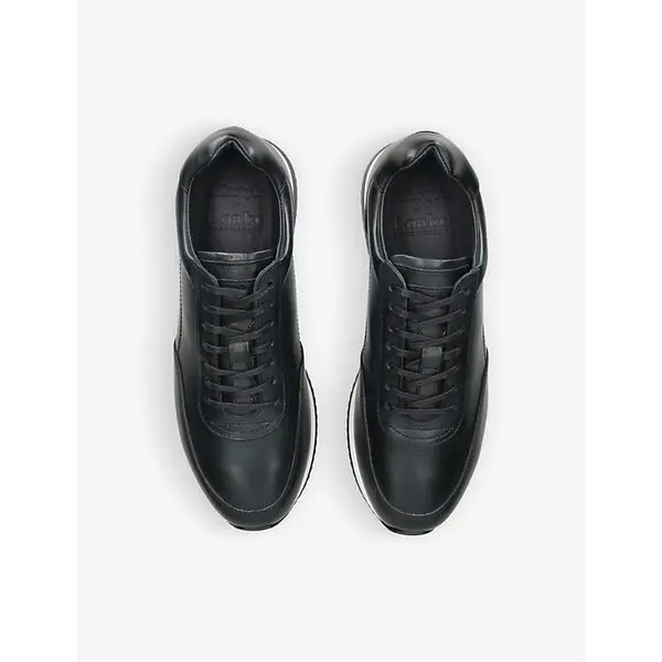 LOAKE Bannister Tonal-stitching Leather Low-top Trainers - Navy