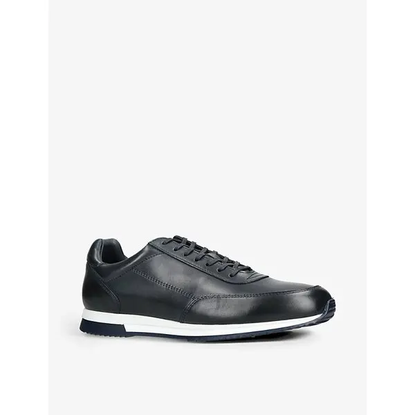 LOAKE Bannister Tonal-stitching Leather Low-top Trainers - Navy