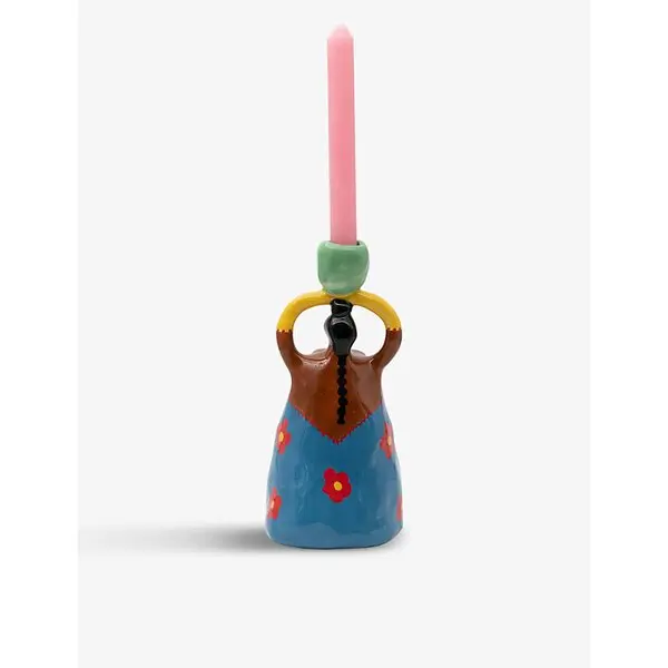 LAETITIA ROUGET Nina Hand-painted Ceramic Candleholder 25cm - One-color