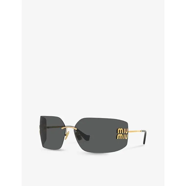 Miu Miu Mu 54ys Square-frame Sunglasses - Gold