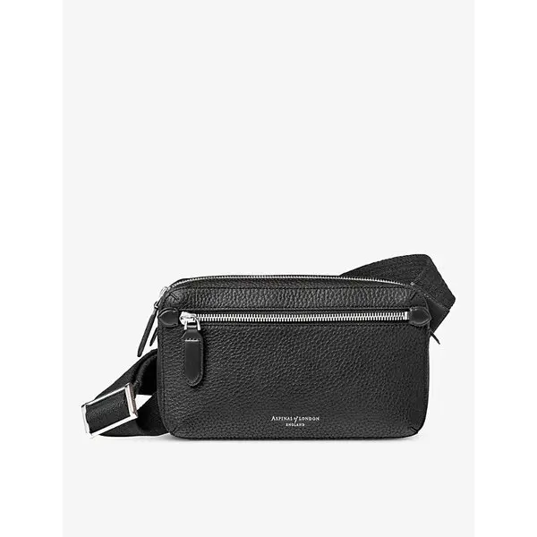 ASPINAL OF LONDON Grained-leather Reporter Messenger Bag - Black