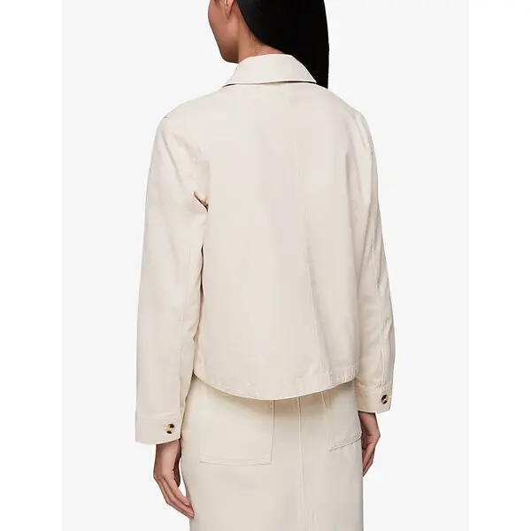 Whistles Boxy-fit Cotton Jacket - Tan