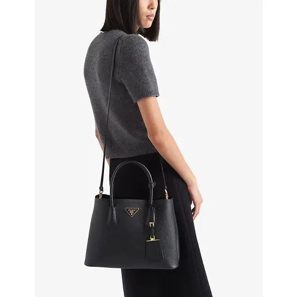 Prada Double Leather Top-handle Bag