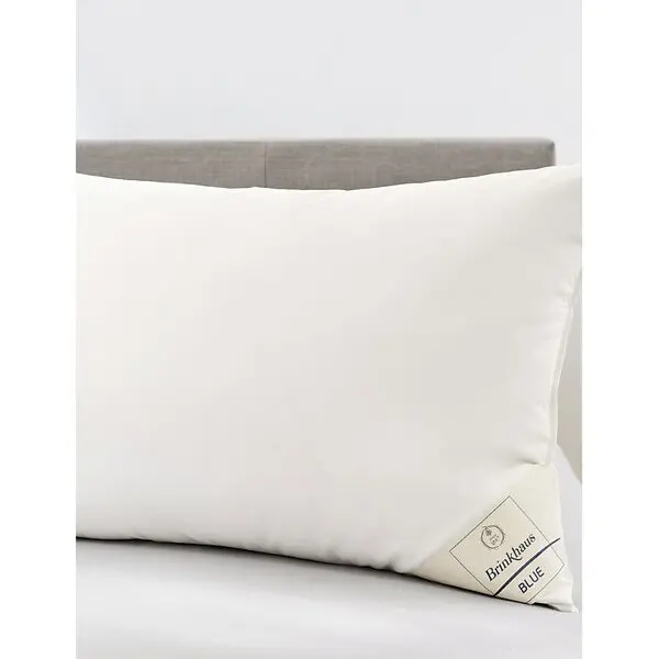 BRINKHAUS Blue Firm Cotton And Goose Feather Pillow